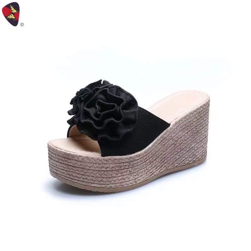 R031 Korean Jenny Flower Strap Platform Wedge Sandals | Shopee Philippines