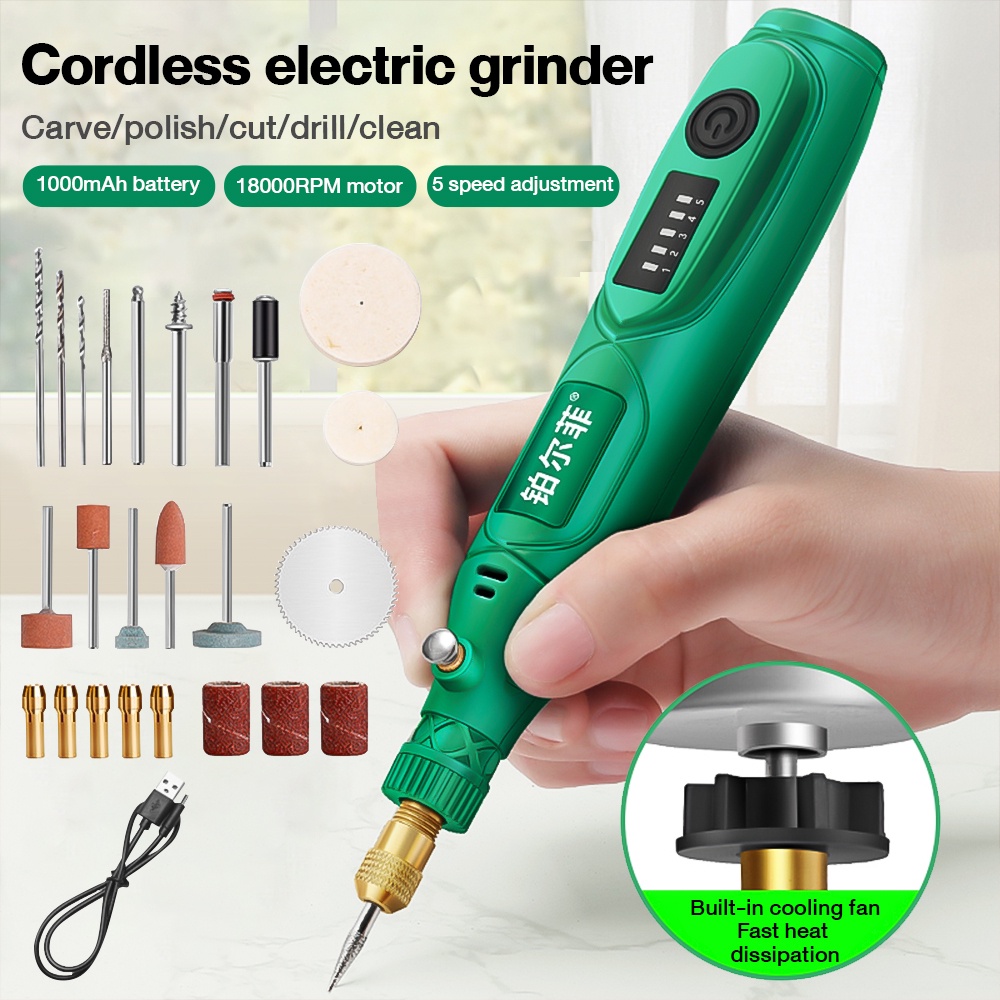 Cordless Mini Electric Drill Set 12V DC Power Tools for Milling Cutting ...
