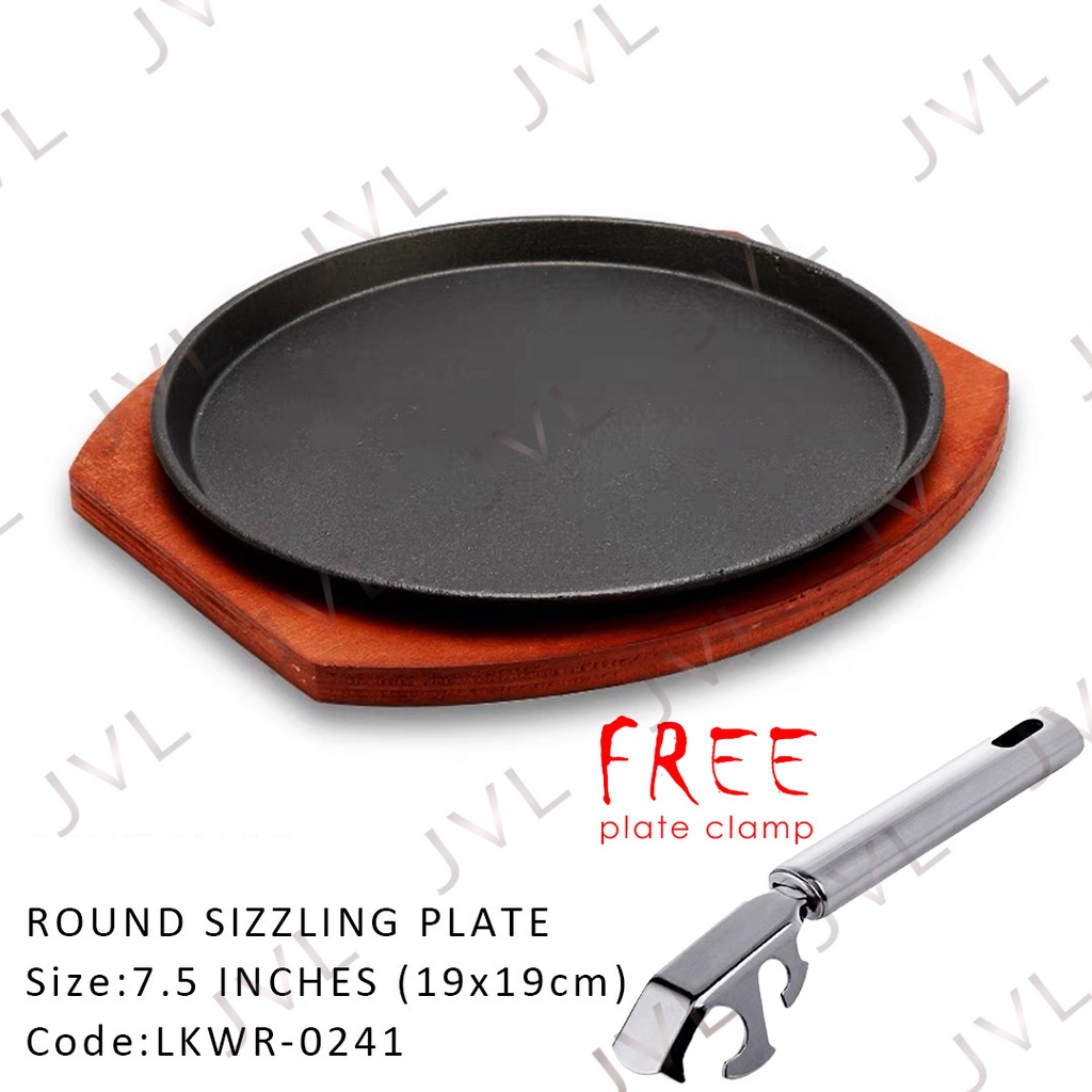 Round/Oval Sizzling Plate Sisig plate Cast Iron sizzling plate With ...
