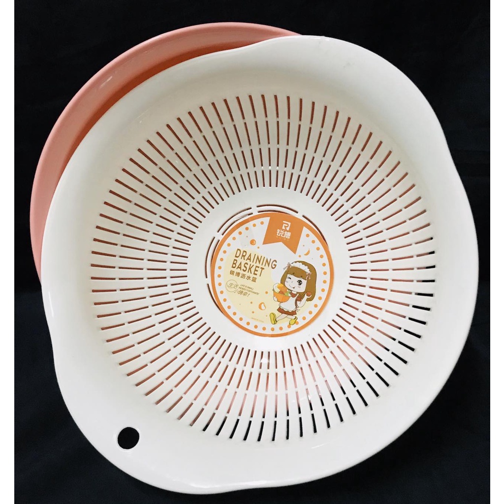 Double-Layer Plastic Colander Food Drain Basket / Strainer with Wash ...