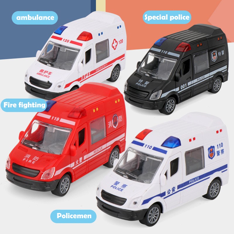 Educational Toys For Kids Urgent Ambulance Police Car Fire Truck Can ...