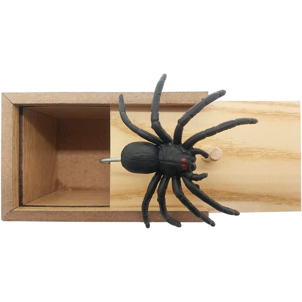 Spider Prank Scare Box，Wooden Surprise Box，Handmade Fun Practical ...