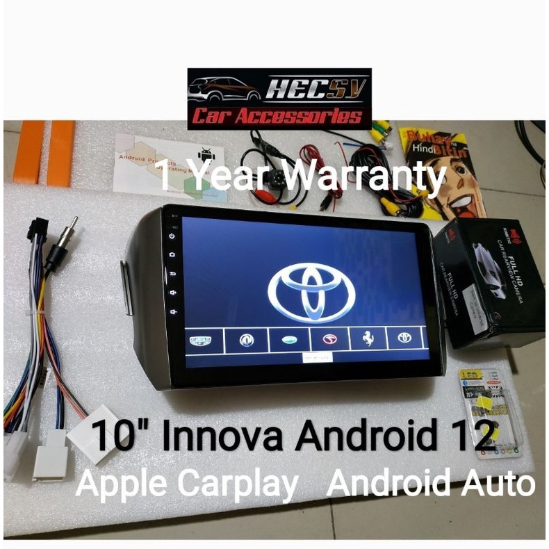 10" Innova Android 12 2016 to 2023 Head Unit Stereo Tv 2017 2018 2019 ...