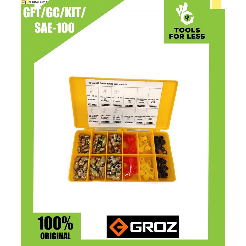 Groz Grease Fitting Set Metric (GFT/GC/KIT/M-100) Inches (GFT/GC/KIT ...