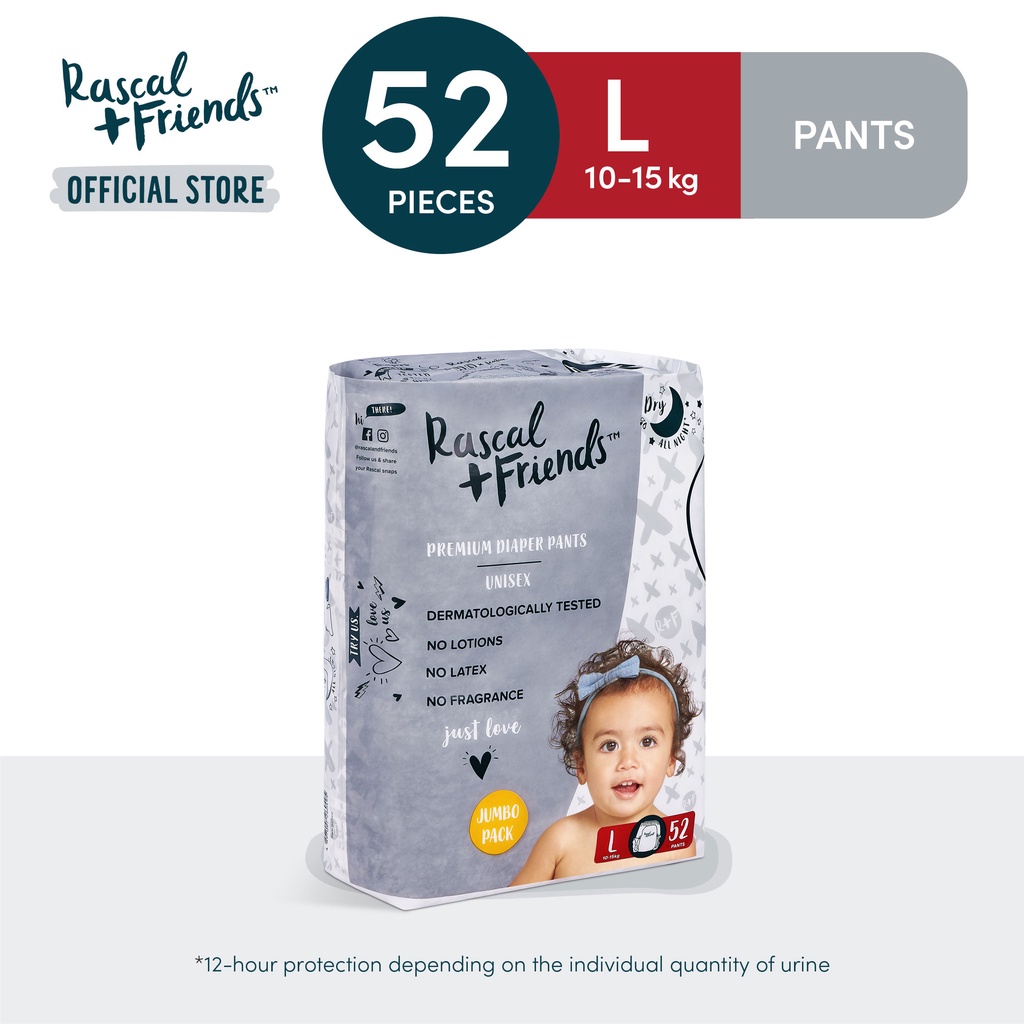 Rascal + Friends Diaper Pants Jumbo Pack - Large, 52 Pads | Shopee ...