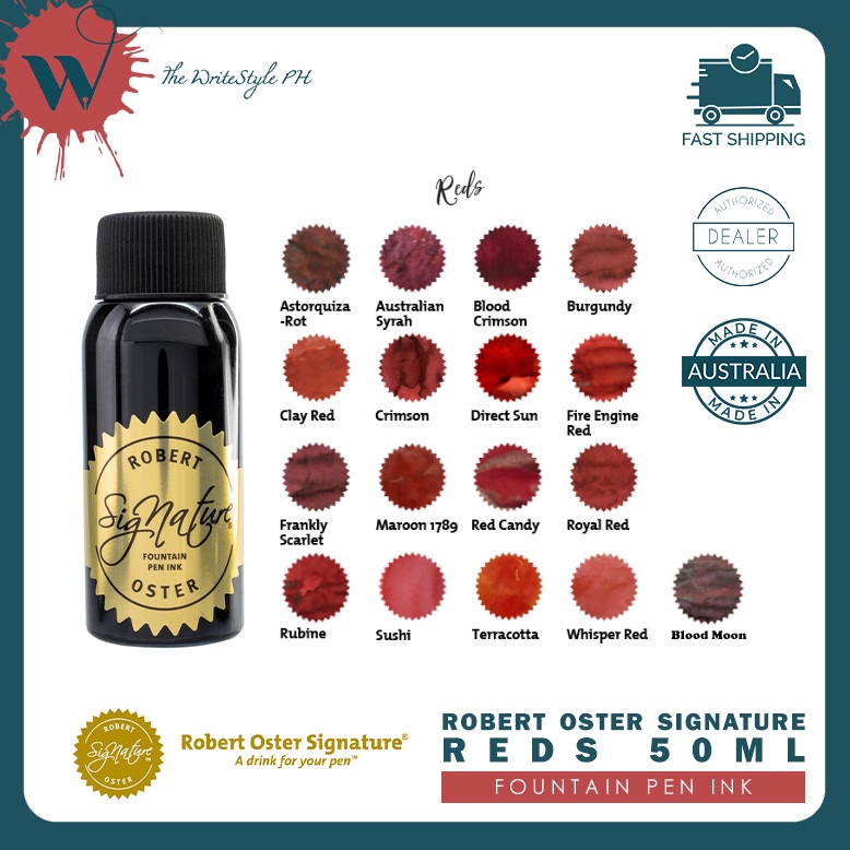 Robert Oster Signature Fountain Pen Ink [50ml] Reds | Shopee Philippines