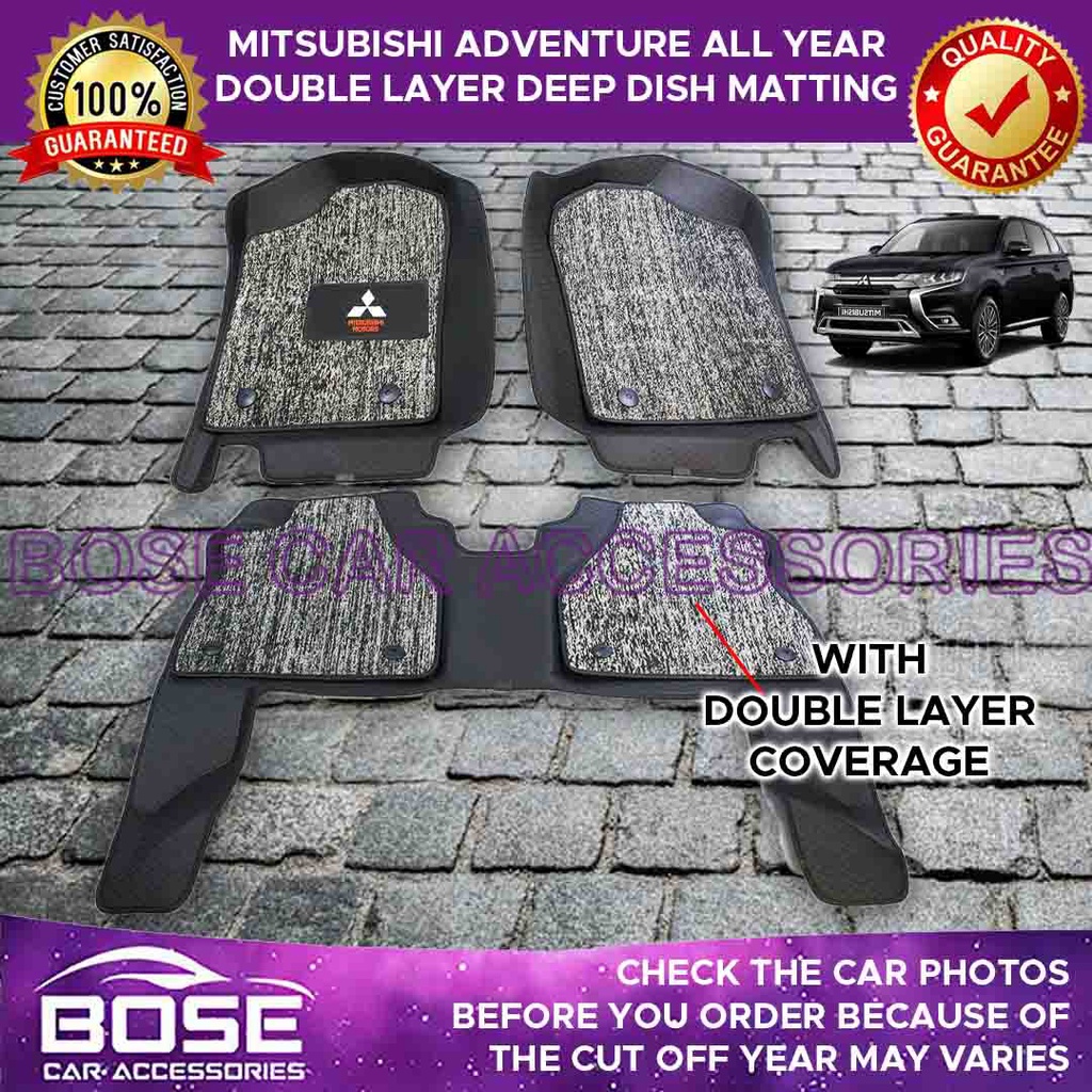 7D Deep Dish Matting Mitsubishi Adventure 2005 - 2019 Double Layer ...