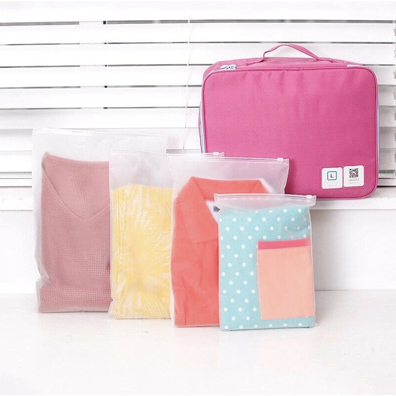 BS Frosted Storage Zip Lock Resealable Plastic Bag Waterproof Travel ...