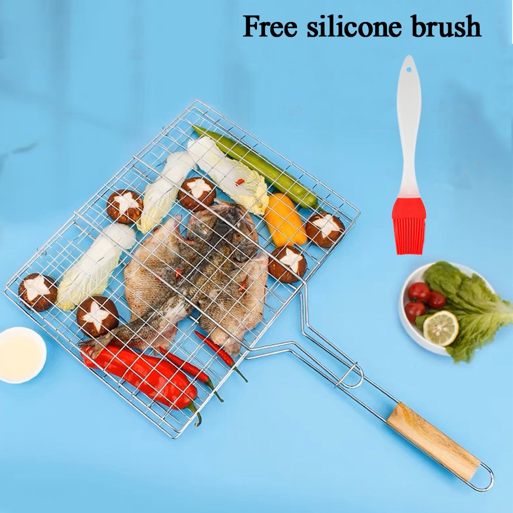 MEAT AND FISH GRILL NET，Stainless steel barbecue clamp, barbecue clamp ...