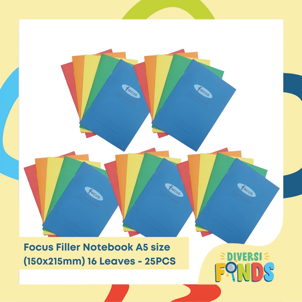 1 BUNDLE (25 pcs) Focus Clip Binder Refill - Notebook Filler - Assorted ...