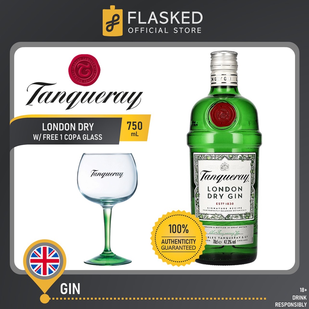 Tanqueray London Dry Gin 750mL w/ Copa Glass | Shopee Philippines