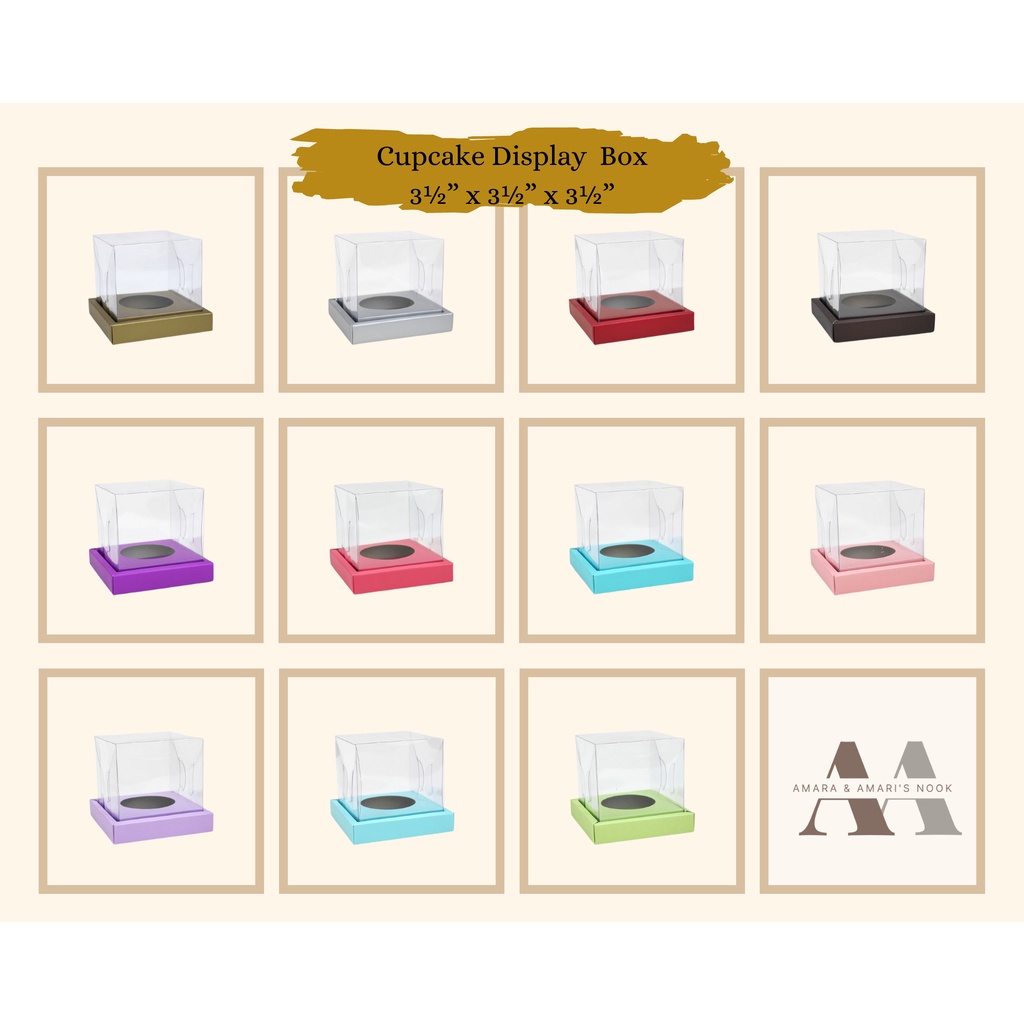 20 pcs - Elegant Acetate Cupcake Display Box for 3oz Cupcake | Shopee ...