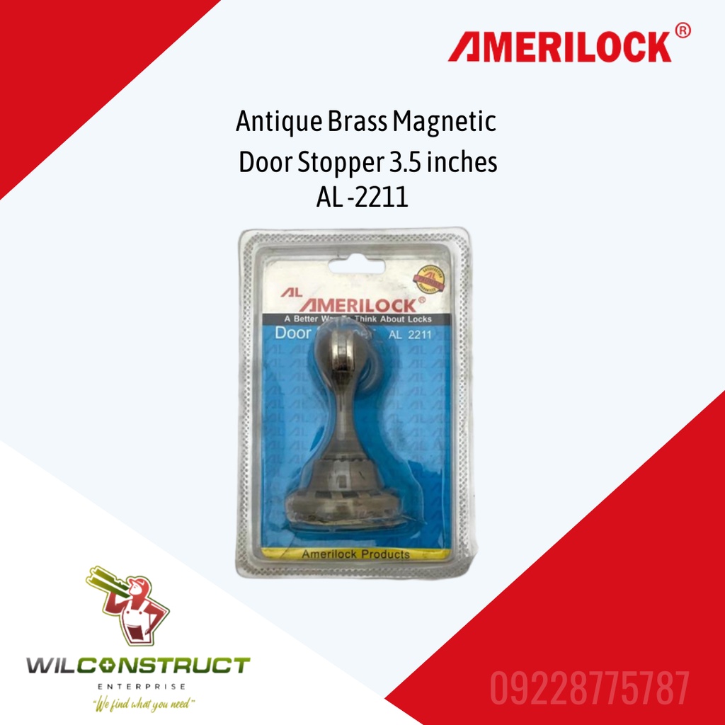 AMERILOCK Magnetic Door Stopper AL-2211 ( Antique Brass ) | Shopee ...