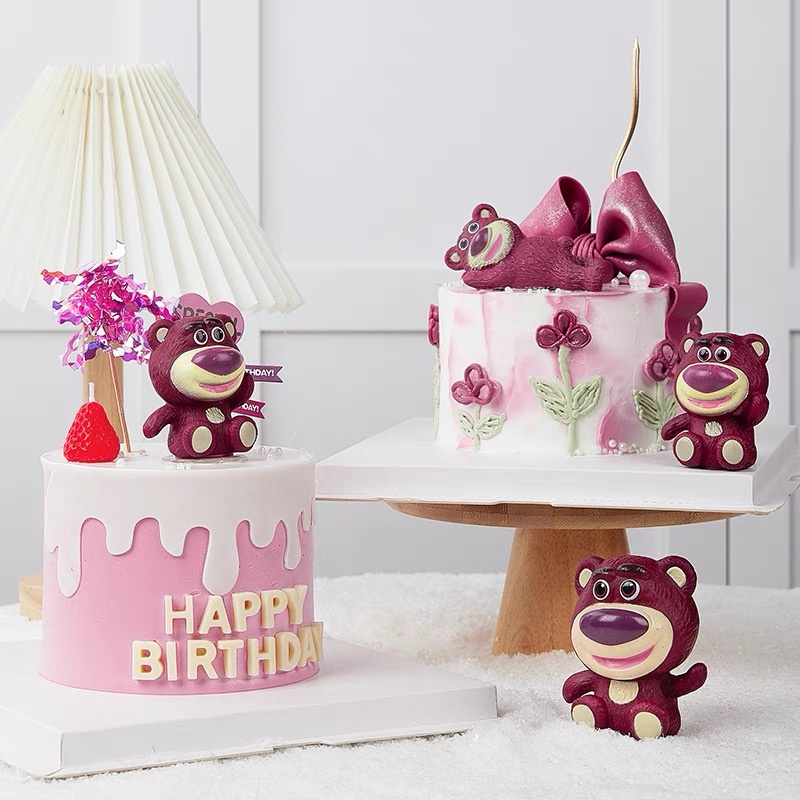 MERAH Lotso Toy Story Doll Topper Strawberry Red Bear Birthday Cake ...