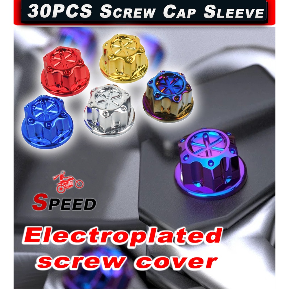 SP 30PCS SCREW NUT BOLT CAP COVER Motorcycle Universal | Shopee Philippines