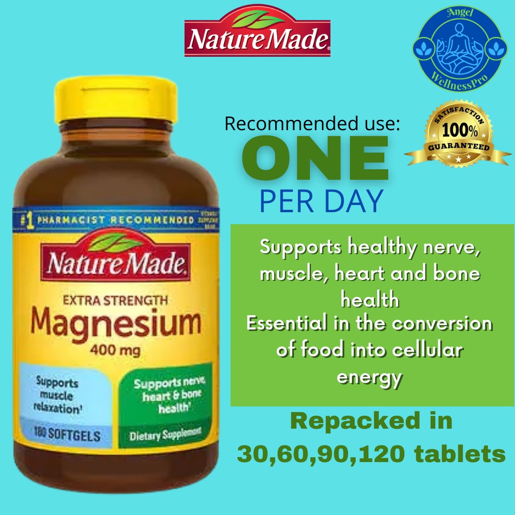 Nature Made Extra Strength Magnesium 400 mg | Shopee Philippines
