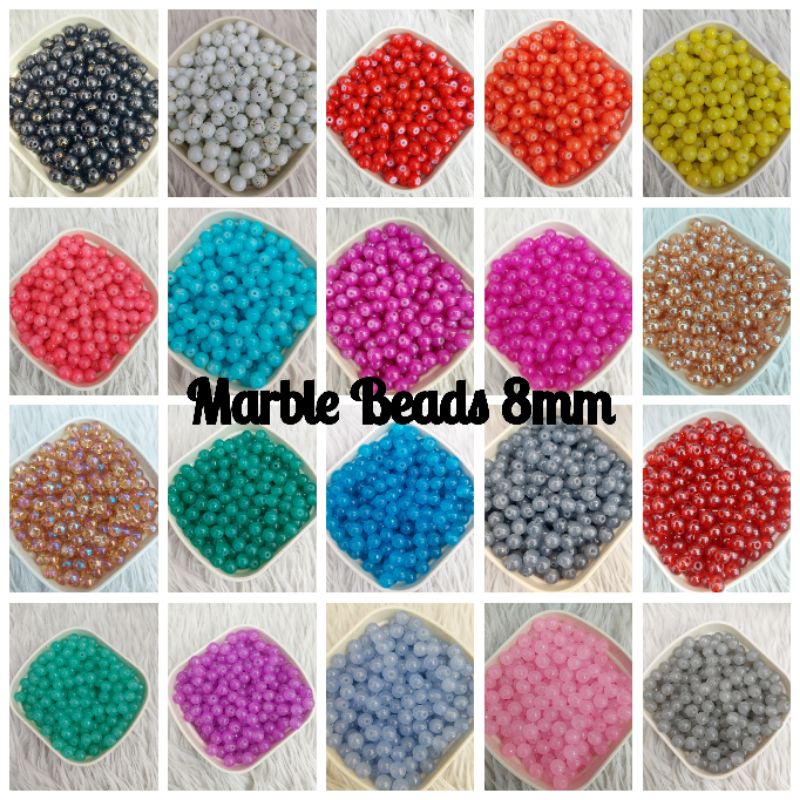 Marble Beads 8mm for DIY making 50pcs | Shopee Philippines