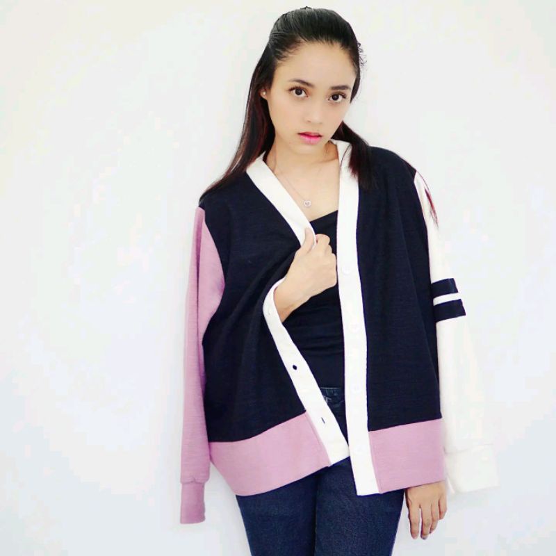 Plain Color Combination cardigan d4829 | Shopee Philippines