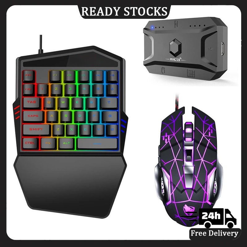 RGB gaming keyboard One hand 35Keys keyboard mobile phone gaming eat ...
