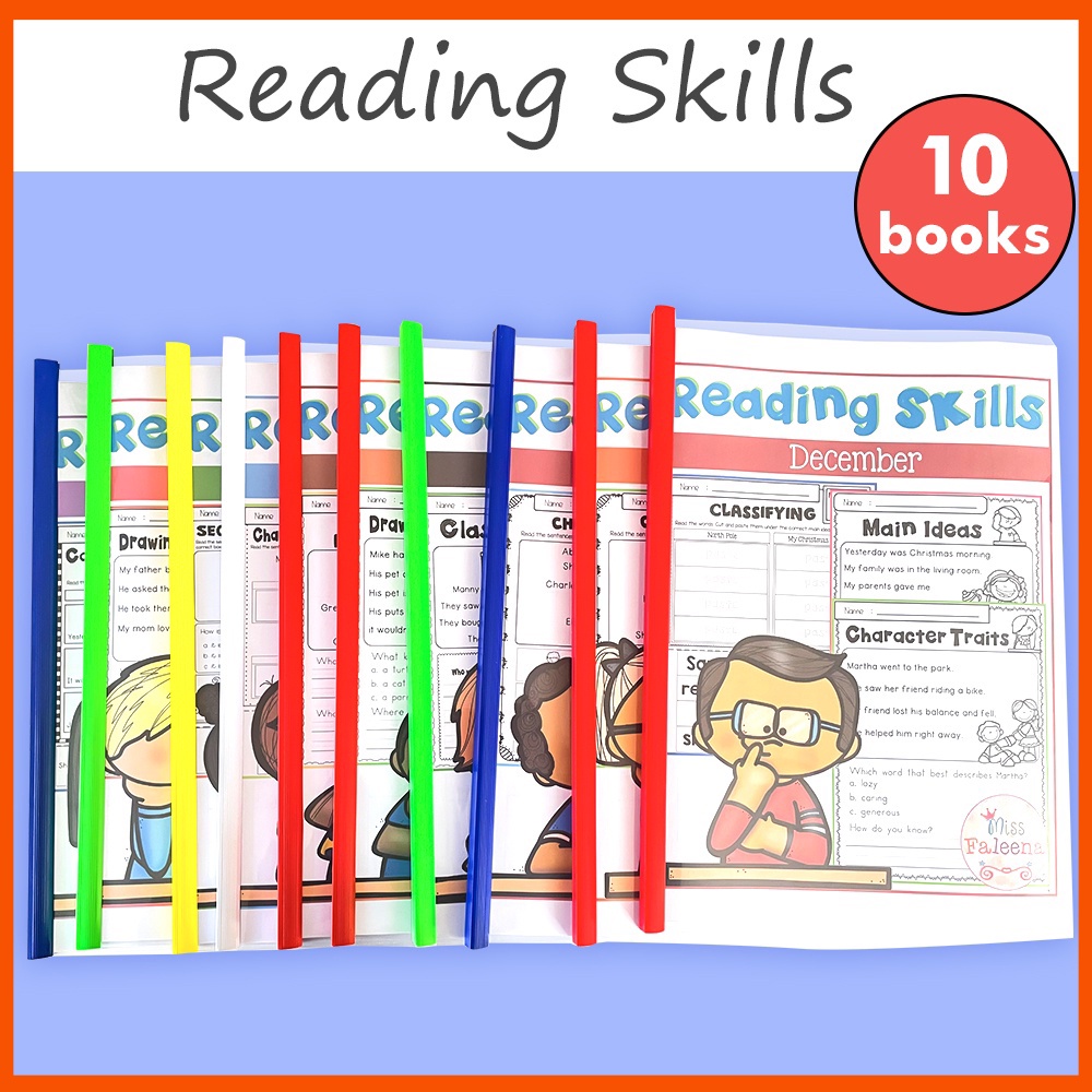 10 Books/set Reading Skills Children's English A4 Homework Workbook ...
