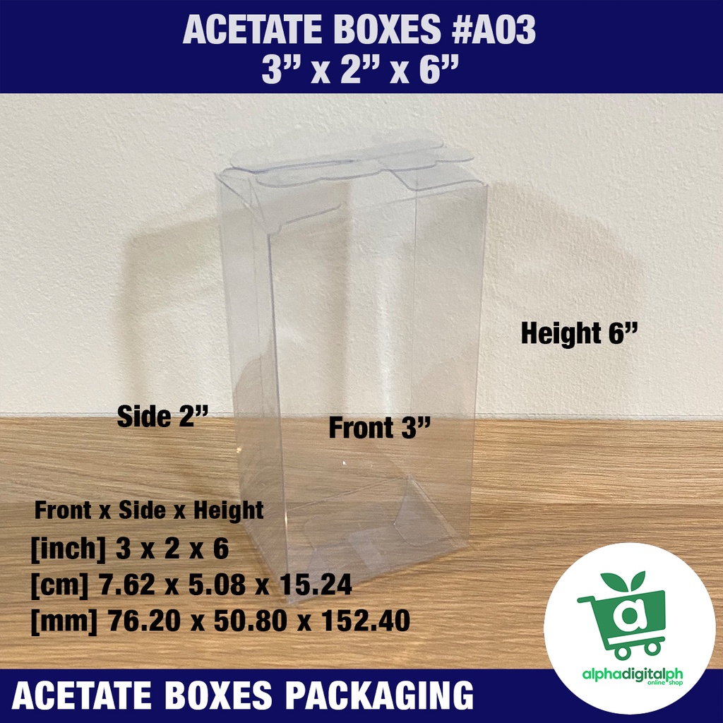 Acetate Boxes #A03 3" x 2" x 6" 10 pcs | Shopee Philippines