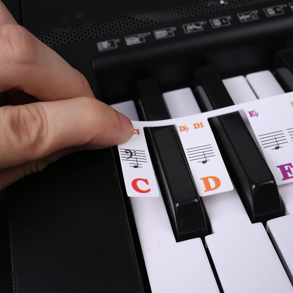 Piano Keyboard Stickers Grand/Upright/Electric 61/88 Keys Stave ...