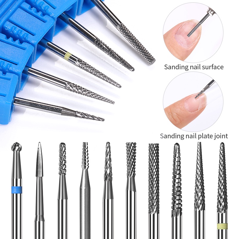 Tungsten Carbide Nail Drill Bits Milling Cutter Burr For Manicure ...