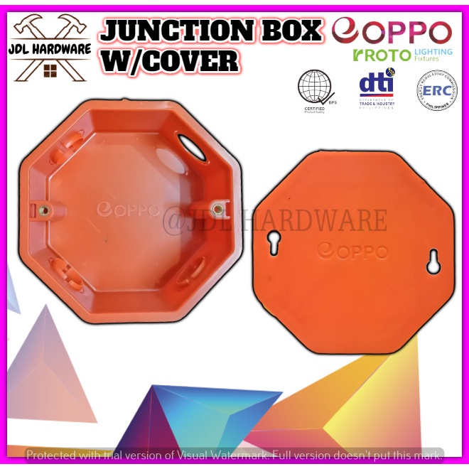 WJU-001/WJC-003 1PCS Orange Electrical Conduit PVC Junction Box & Cover ...