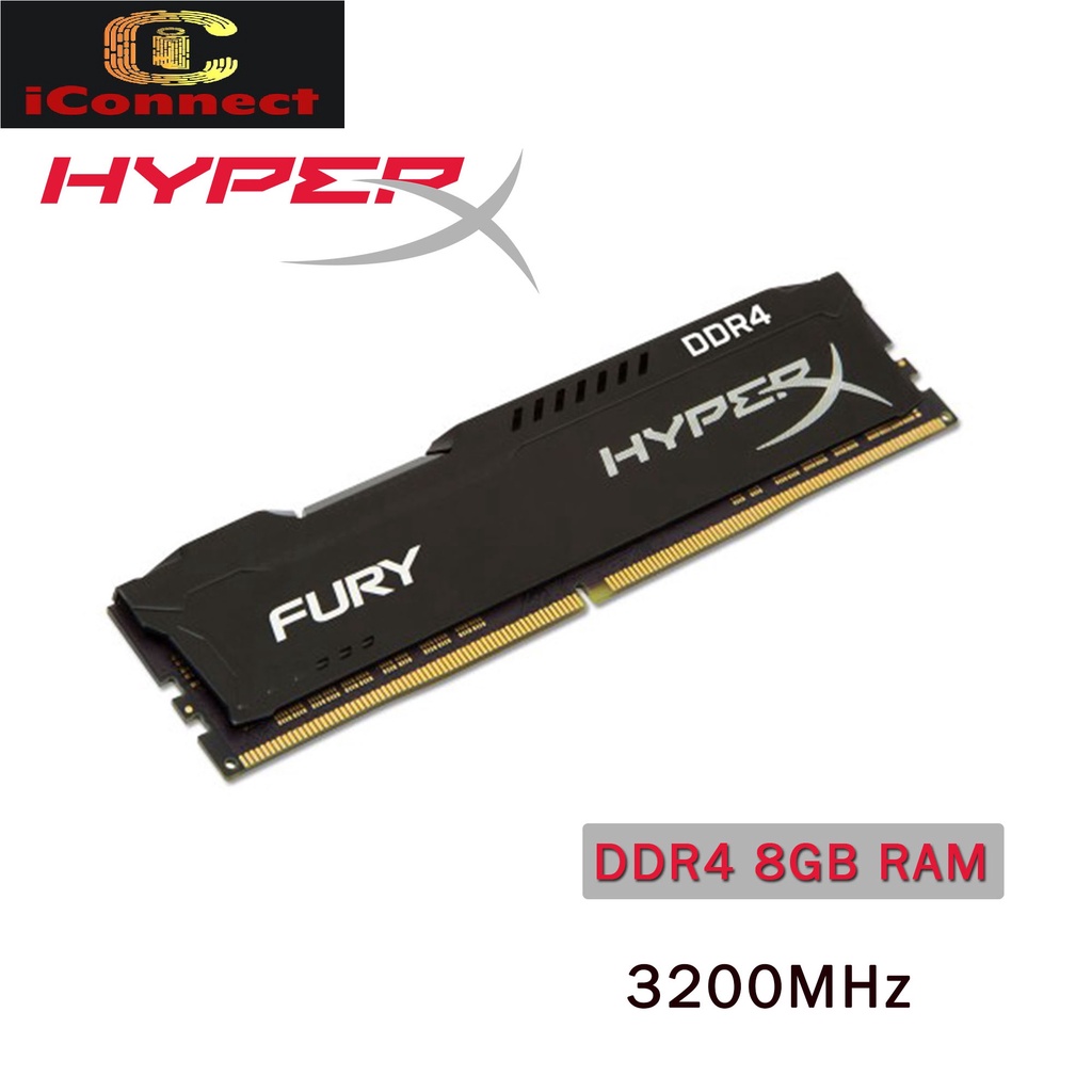 HYPERX FURY DDR4 8GB 3200MHz (HX432C15PB3/8) Black, Hyper X Fury Memory ...