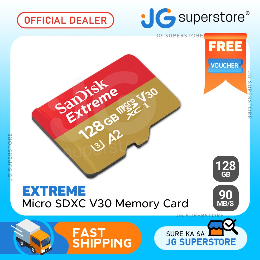 SanDisk Extreme 128GB 512GB Micro SD Card SDXC UHS-I A2 V30 w/ 160mb/s - 190mb/s Transfer Speed ...