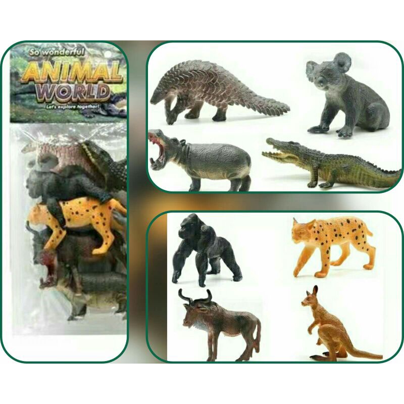 XL wild animals toy set (8 in 1) | Shopee Philippines