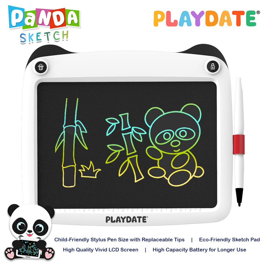 Playdate Panda Sketch Kids Writing Tablet Learning Educational Toys for ...
