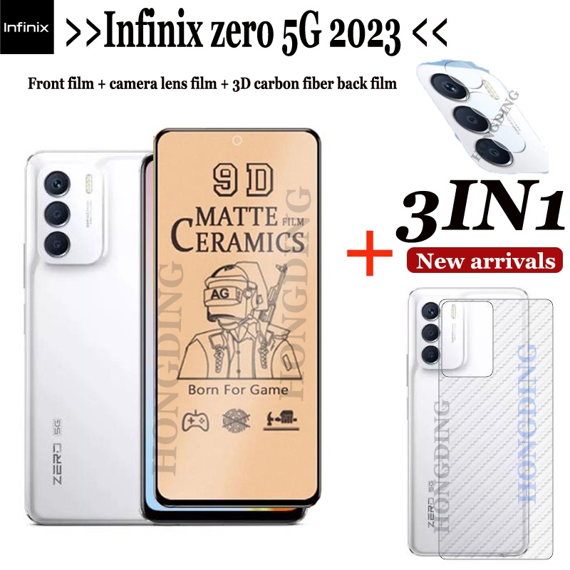 3-In-1 For Infinix Zero 5G 2023 Full Cover Soft Ceramic Matte Tempered ...