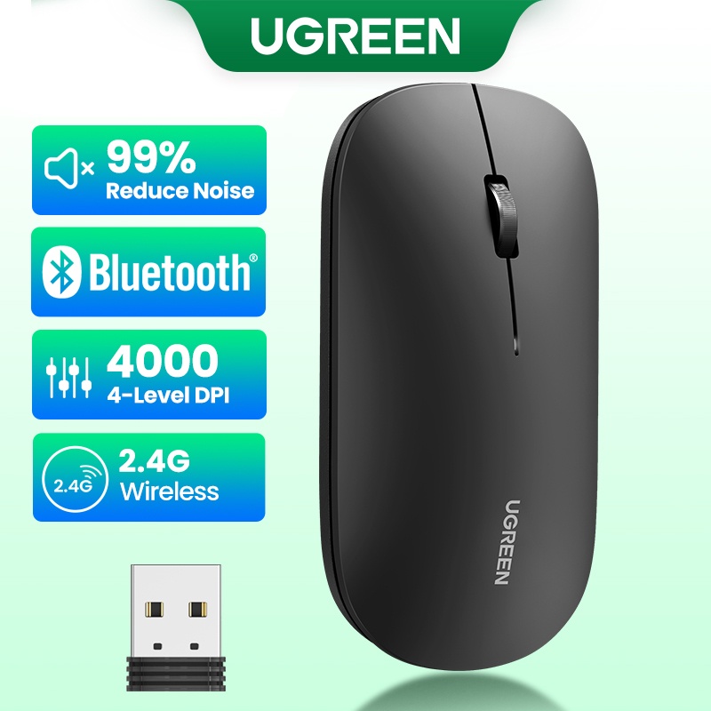 UGREEN Mouse 2.4G Wireless Bluetooth Dual Mode Silent Mouse 4000 DPI ...