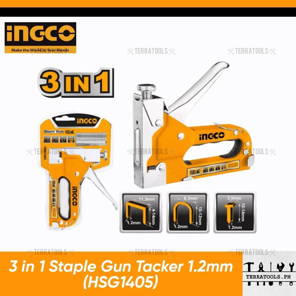 INGCO 3 in 1 Staple Gun HSG1405 | Shopee Philippines