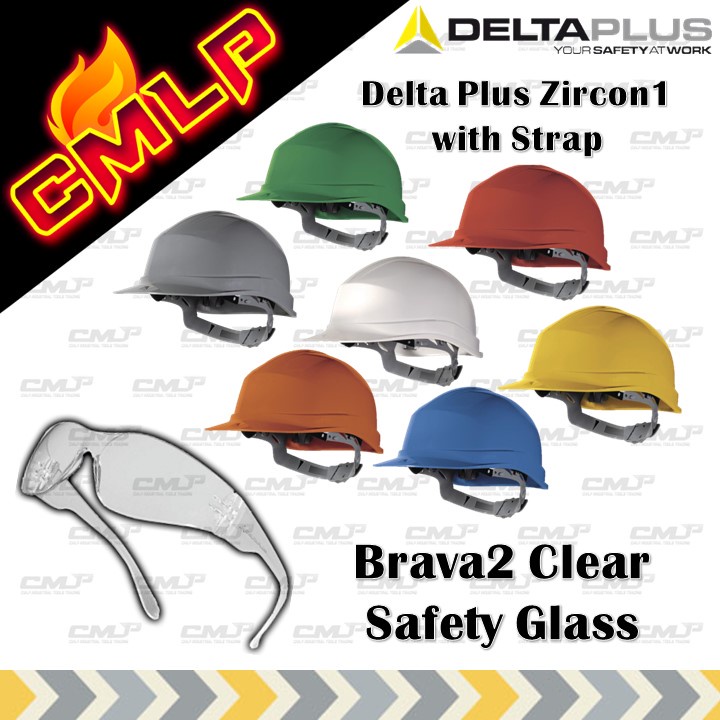 Delta Plus Hard Hat Zircon 1 with Strap and1 pc Brava 2 Clear | Shopee ...