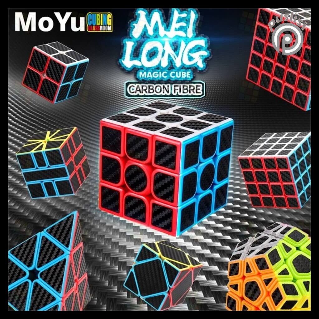 Carbon Fibre Rubik Cube Moyu Meilong Speed Magic Cube Rubiks Cube Puzzle 2x2 3x3 4x4 5x5 Pyramid ...