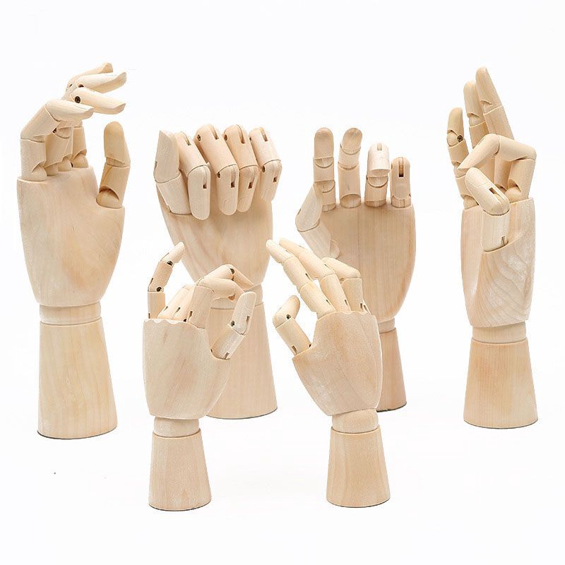 【COD】Wooden Right Left Hand Model Mannequin Artist Sketch Draw Models ...