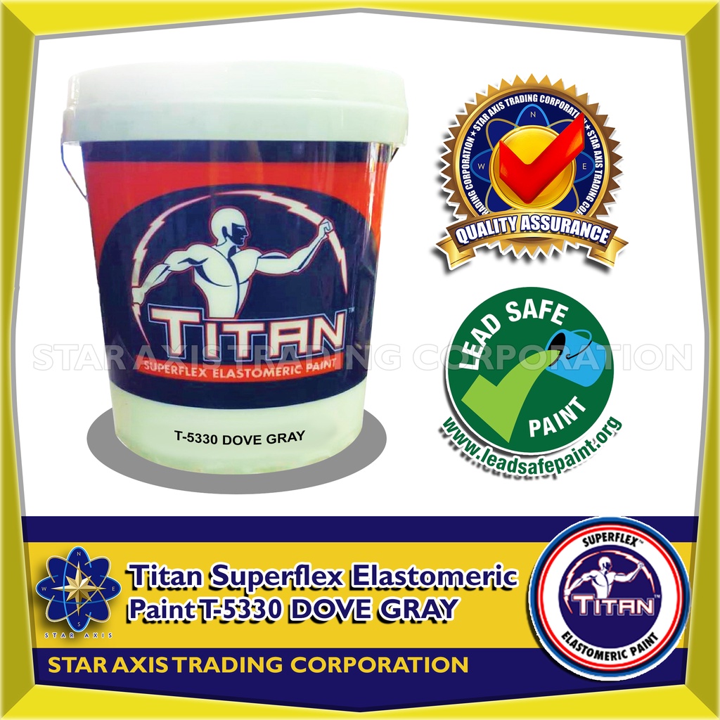 Titan Superflex Elastomeric Paint T-5330 Dove Gray 16 Liters | Shopee ...