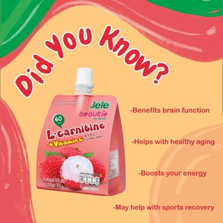 Jele Beautie Lychee Flavored Drink With L-Carnitine + Vitamin C (1pc ...
