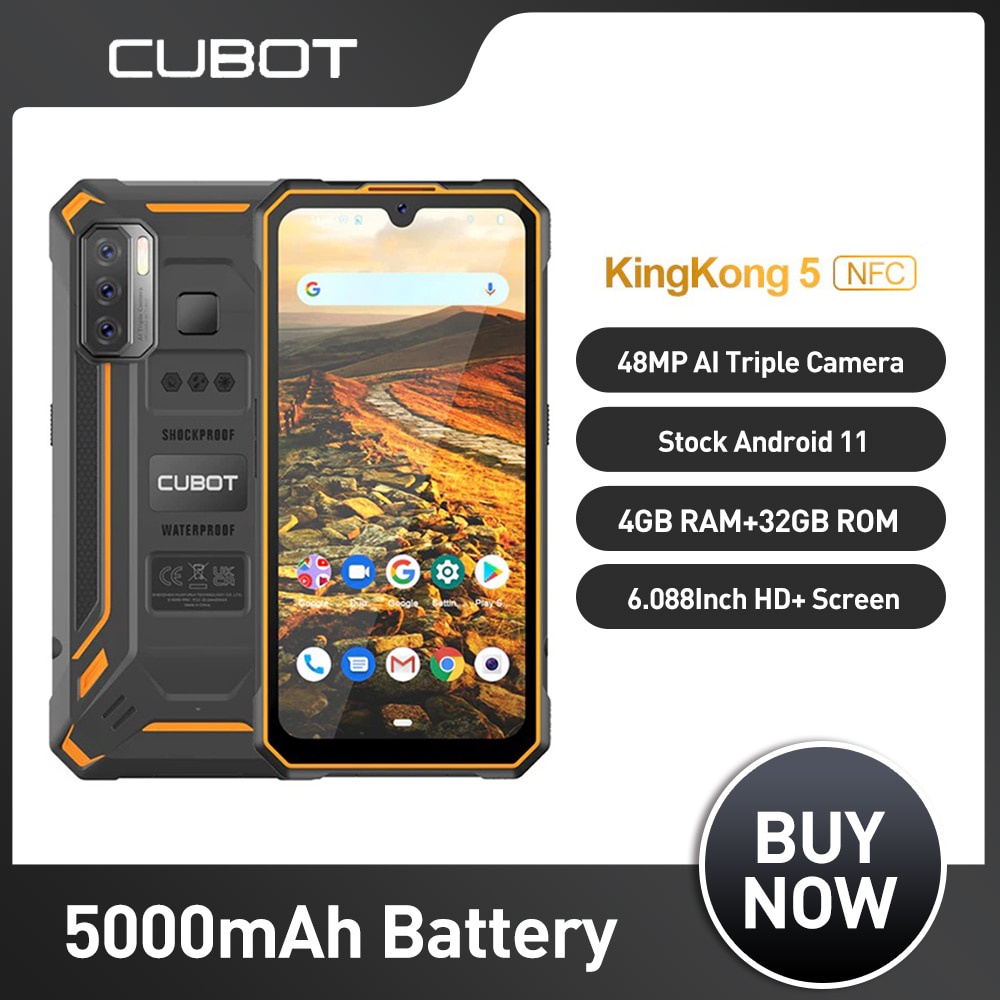 【Genuine and new】Cubot KingKong 5 6.088'' 4GB+32GB Rugged Smartphone NFC 5000mAh 48MP Triple ...