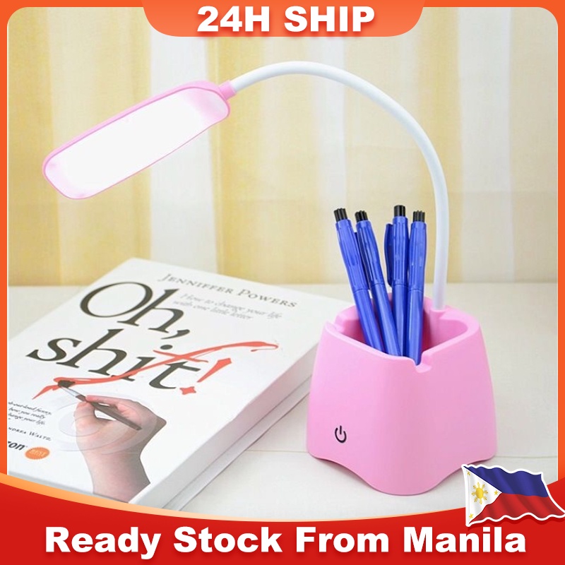 Desk Lamp Rechargeable LED 3 Levels Brightness Lamp with Pen Holder ...
