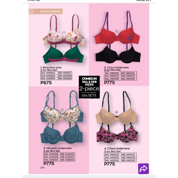avon Rica/coco/michaela/chloe bra/lucy | Shopee Philippines