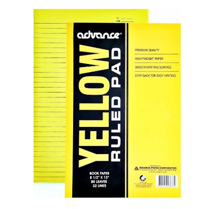Yellow Pad Paper, Legal Pad, Gum-Top, One Pad, approx 80Sheets | Shopee ...