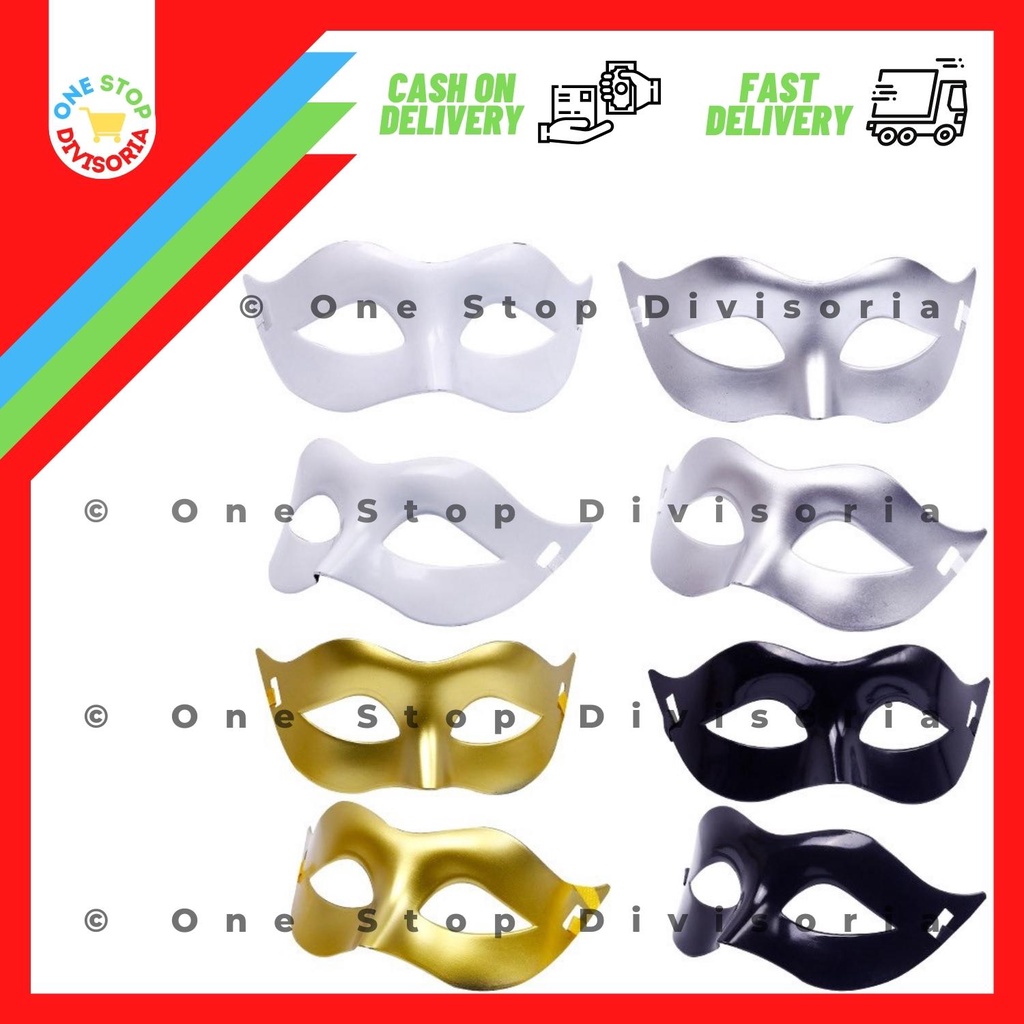 [Safe Packaging + BOX] Glossy Masquerade Halloween Party Half Face ...