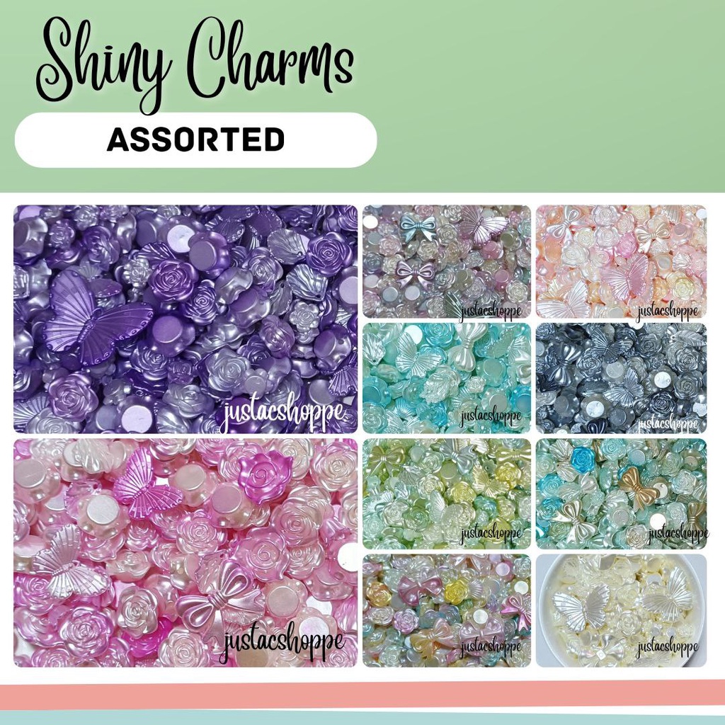 Shiny Pearl Charms - Ribbons Roses Butterfly Leaf Petals Shell | Shopee ...