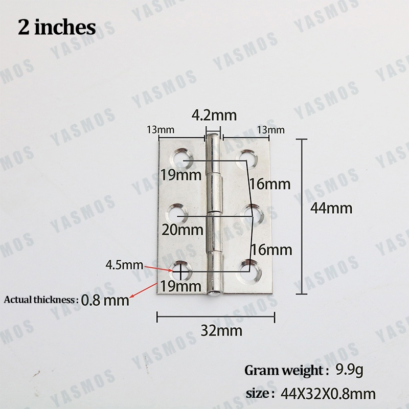 (2PCS) door hinge stainless steel hinge for door/cabinet/box etc 1 inch ...