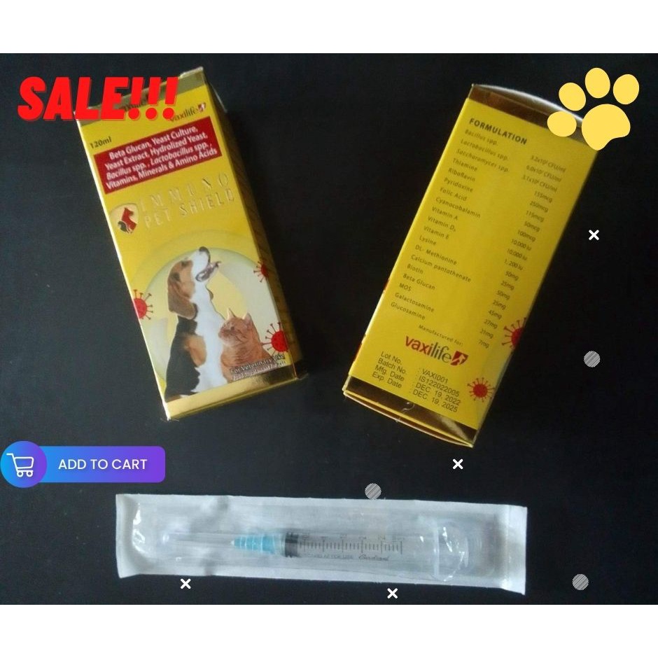 IMMUNO PET SHIELD for Dogs and Cats 120ml with 1 FREE Syringe | Shopee ...