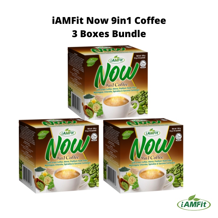iAMFit Now 9in1 Coffee Green Coffee Spirulina Garcinia Cambogia - 3 Box Bundle | Shopee Philippines