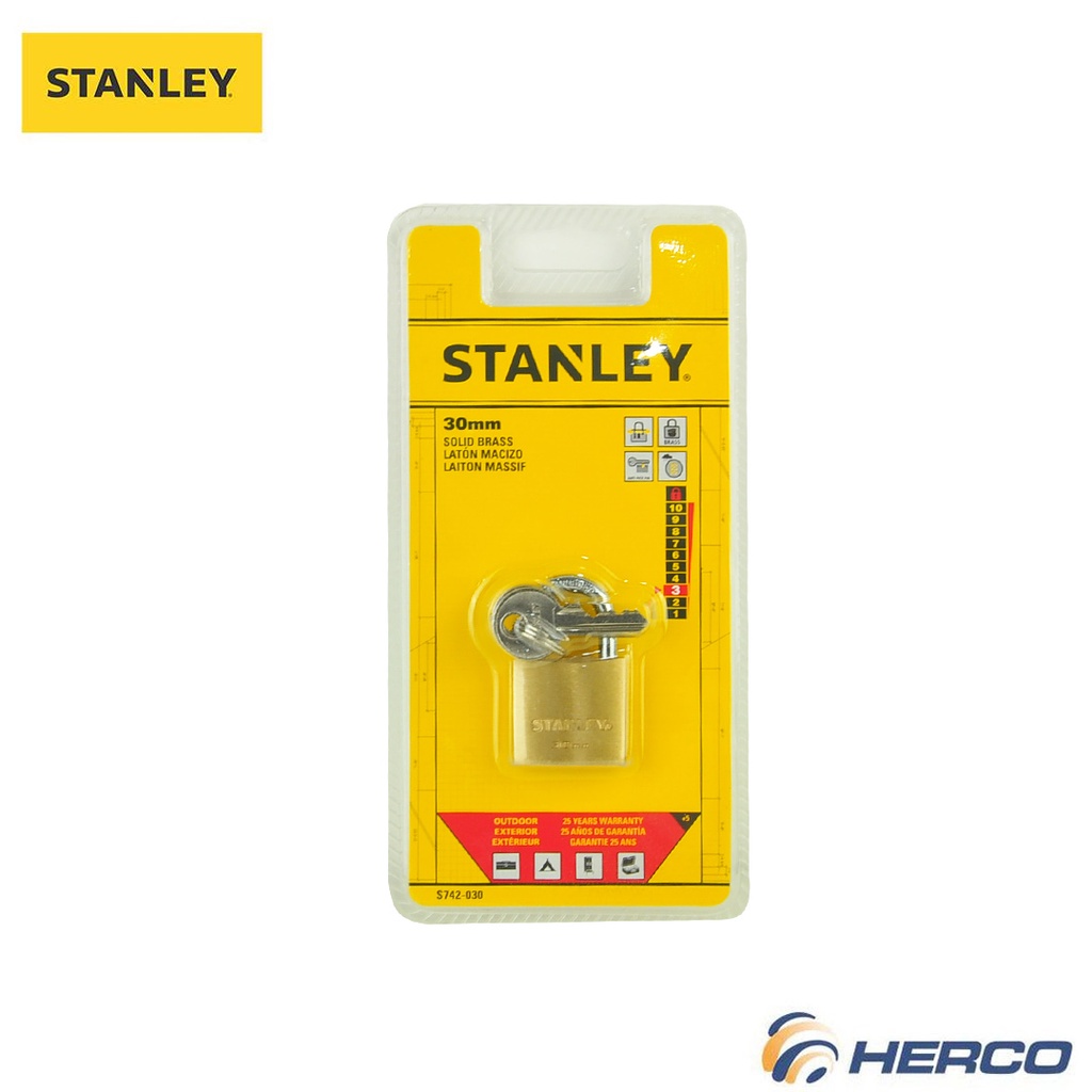 Stanley S824-651/S742-030 Brass Padlock 30MM | Shopee Philippines